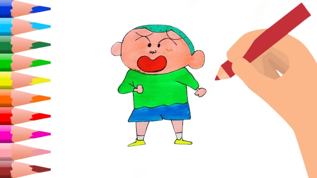 Masao drawing | Sinchan drawing, easy, step by step - YouTube