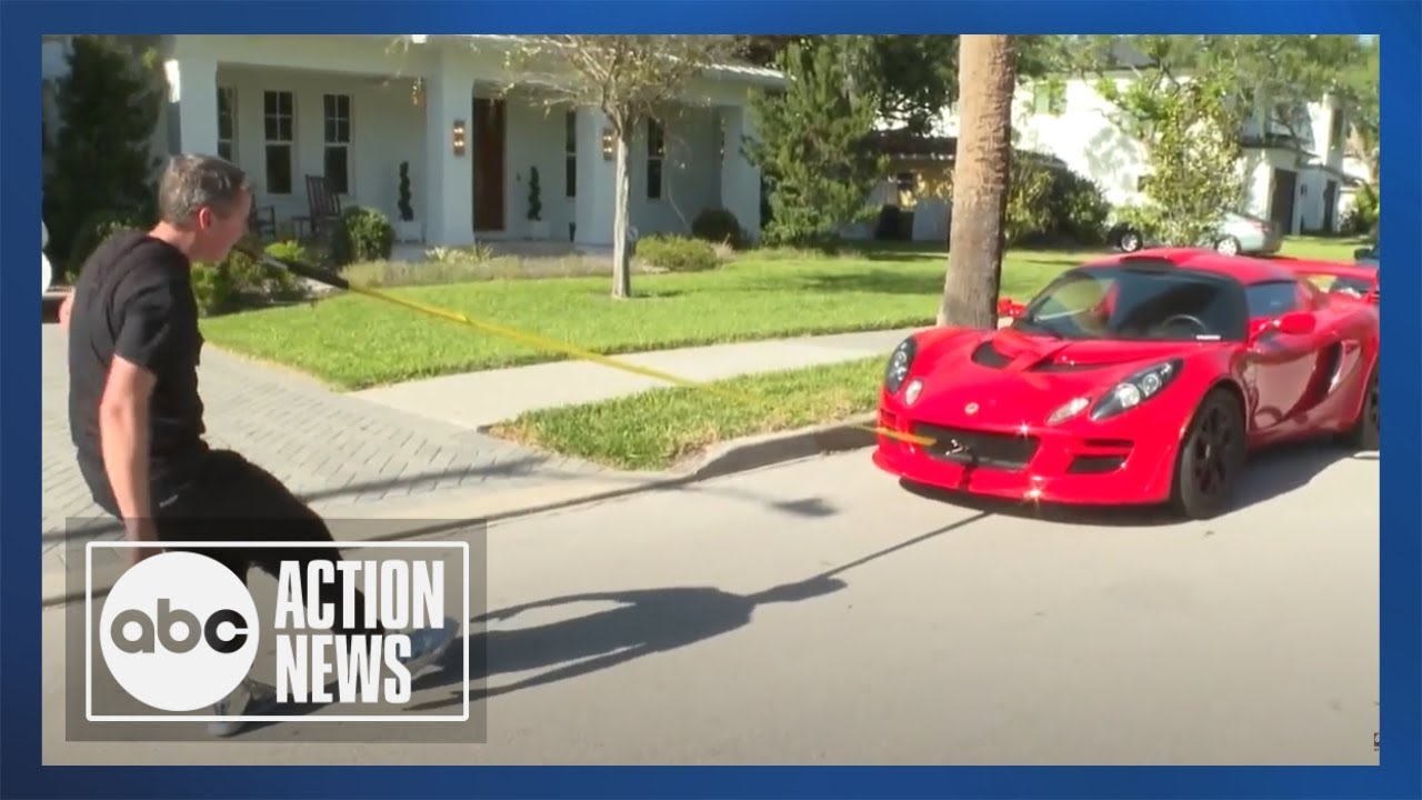 Florida dentist goes for record pulling car with teeth - YouTube