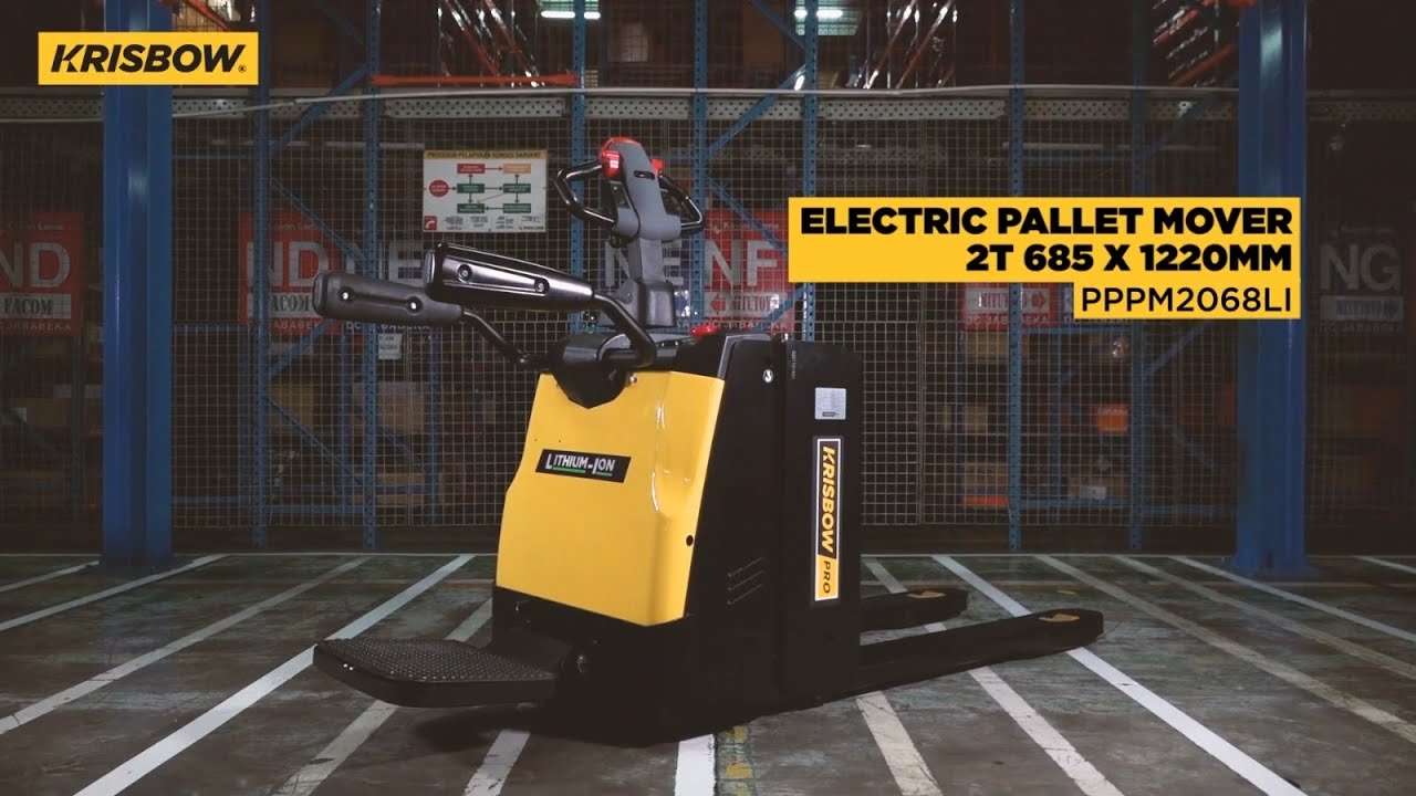 KRISBOW ELECTRIC PALLET MOVER 2.0T 68 X 122CM PPPM2068LI - YouTube