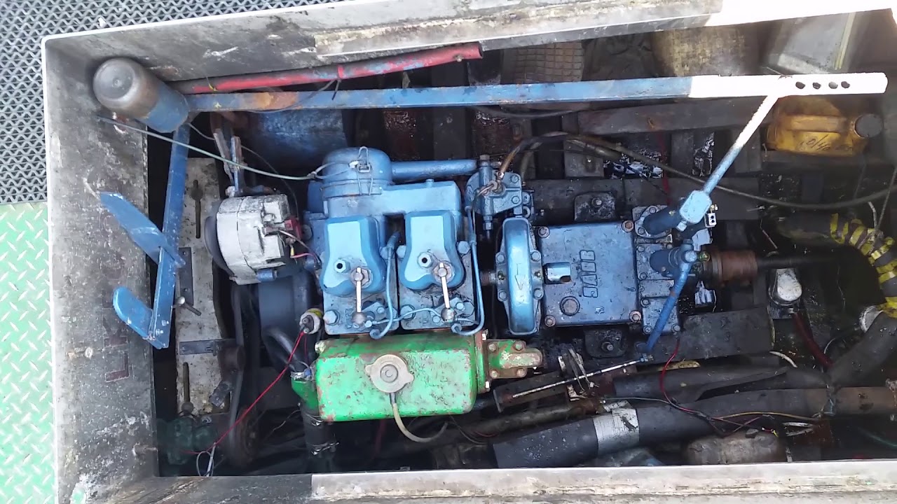 SABB Diesel Engine 2 Cylinders 30 HP Cold Start - YouTube