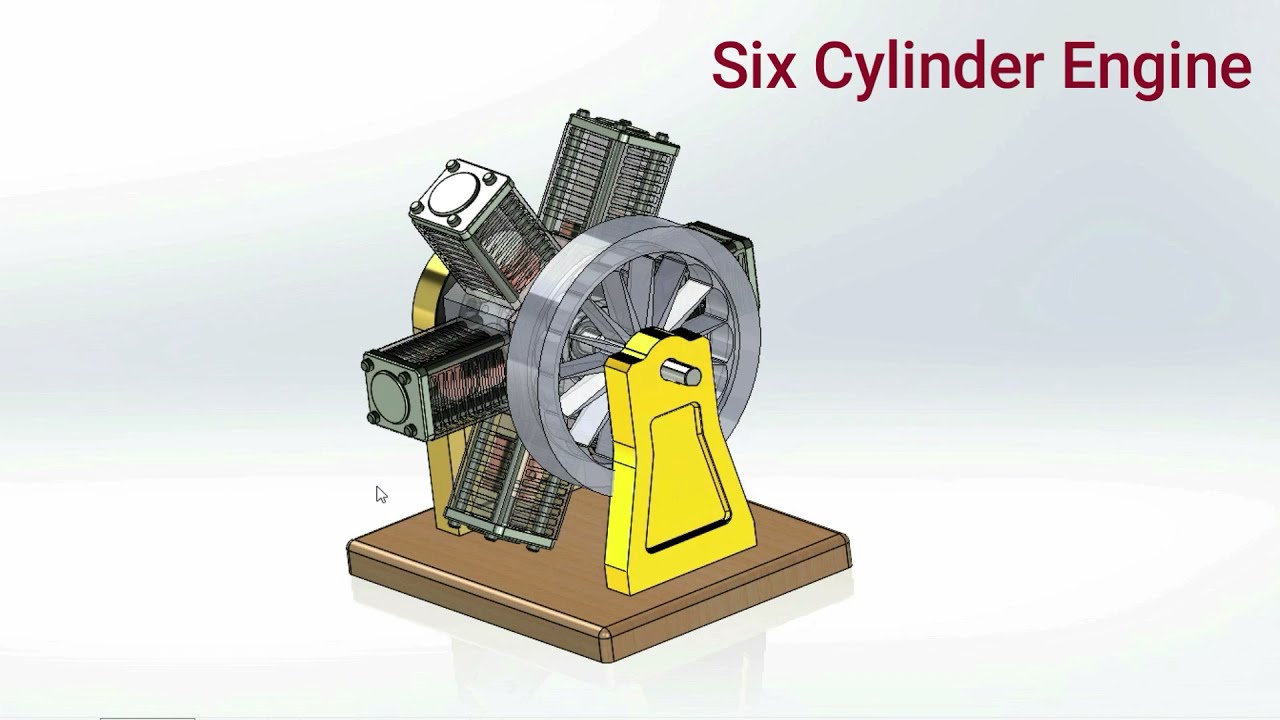 Final Assembly + Animation ll assembly of six cylinder engine ll ...