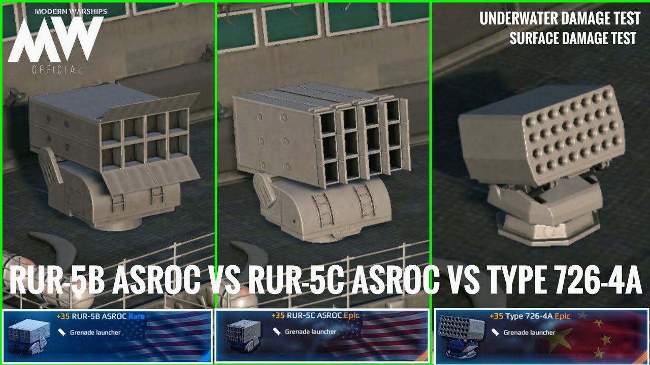 RUR-5C ASROC vs Best F2P Grenade launcher damage test - Modern Warships ...