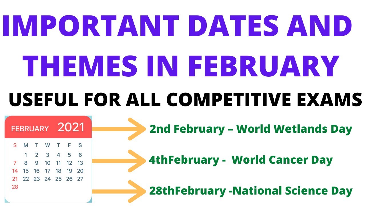 Important dates and themes in February month | February2021 themes ...