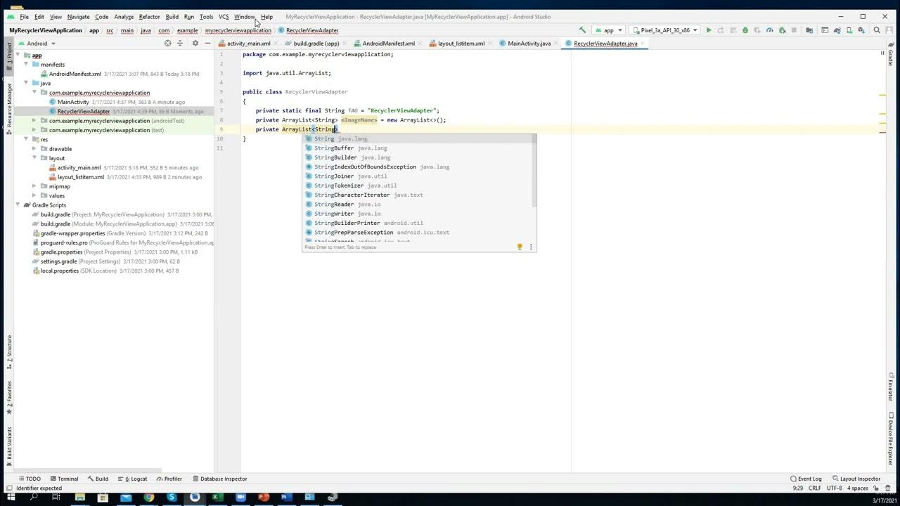 Class 21 CS411 Android Applications Development RecyclerView 3 - YouTube