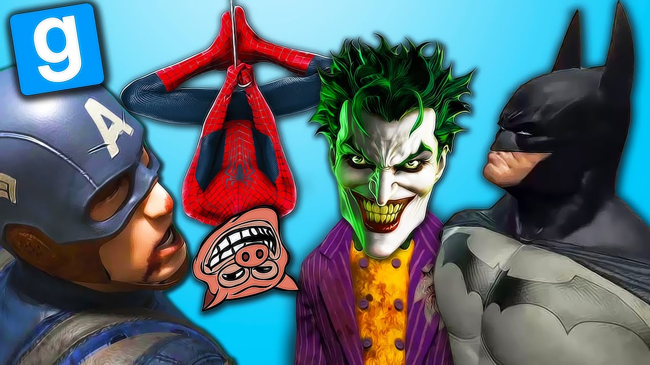 GARRY'S MOD | SUPERHEROES VS VILLANOS TROLL - GUESS WHO GMOD ...