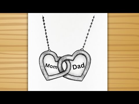 Mom Dad Drawing Easy / Mom Dad locket Drawing / Mom Dad Drawing easy step by step / Pencil drawing