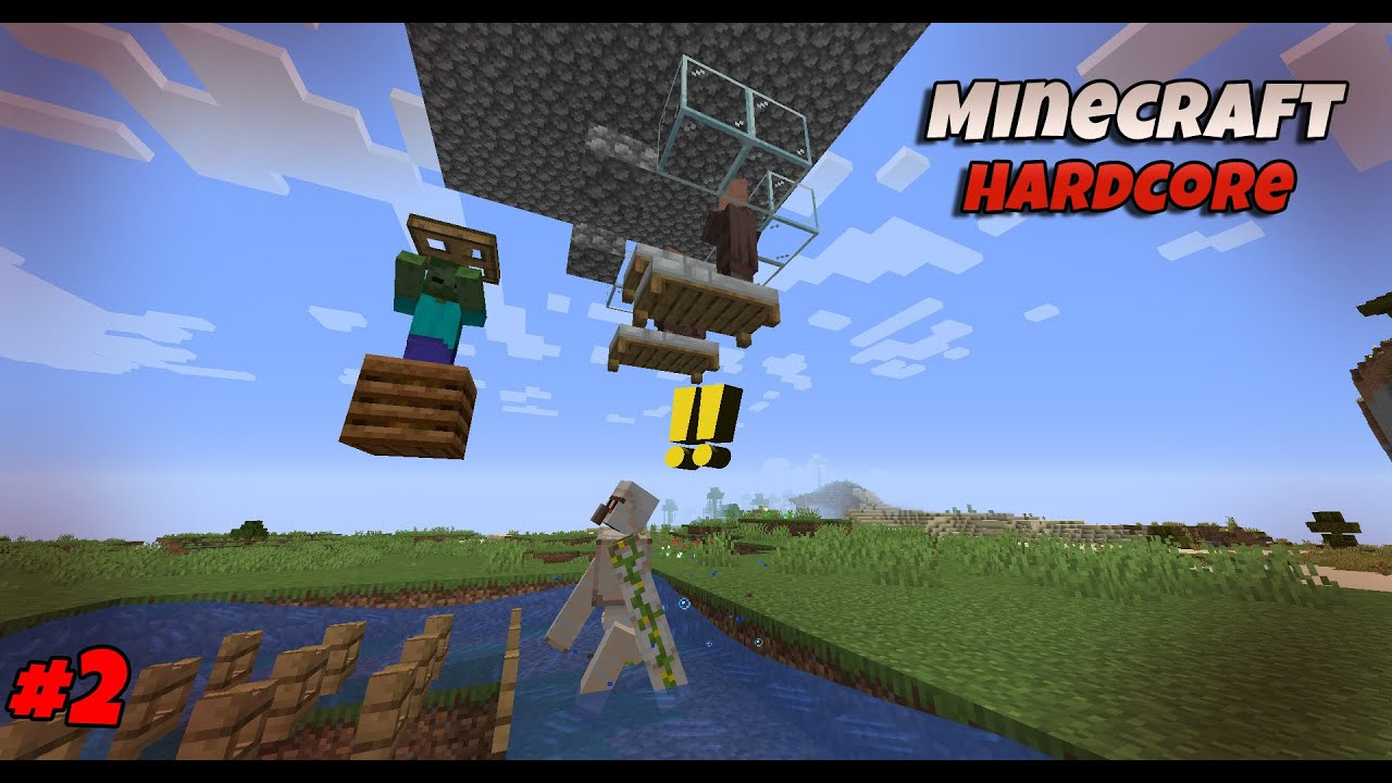 Hardcore Minecraft Stream #2 -21w08b- Finding a Mineshaft and Building ...