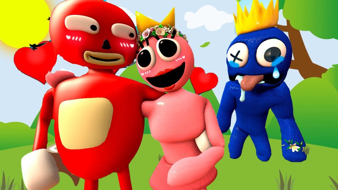 RAINBOW FRIENDS: Pink 🌸 Cheated on Blue with BUFF RED 🌹💔 In Garry`s mod ...