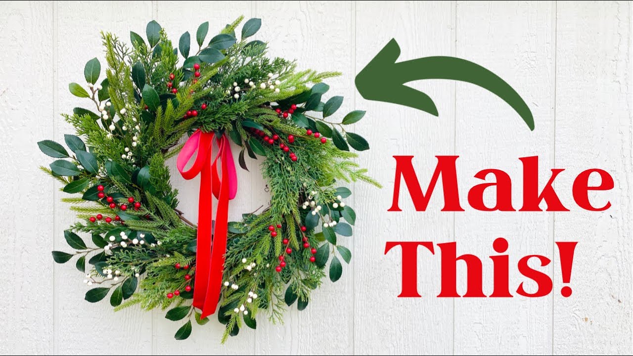 How to Make a Classic Christmas Wreath/ Easy DIY Christmas wreath ...