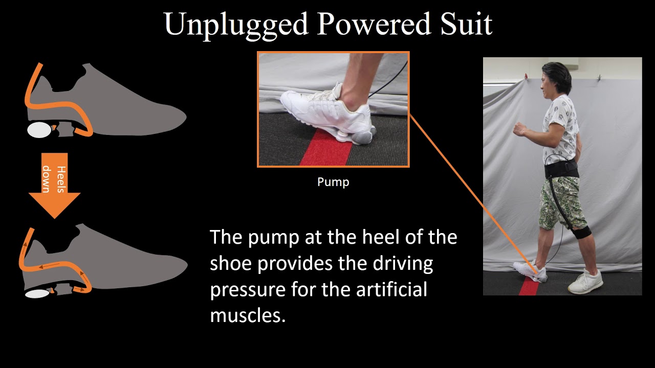 Unplugged Powered Suit with Pneumatic Gel Muscles - YouTube