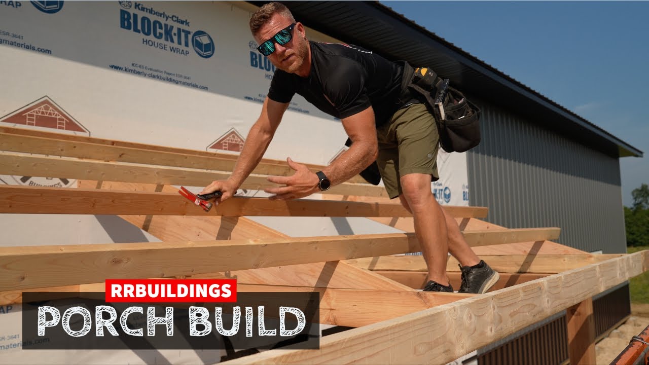 Post Frame Porch Build on the Farm Shop - YouTube