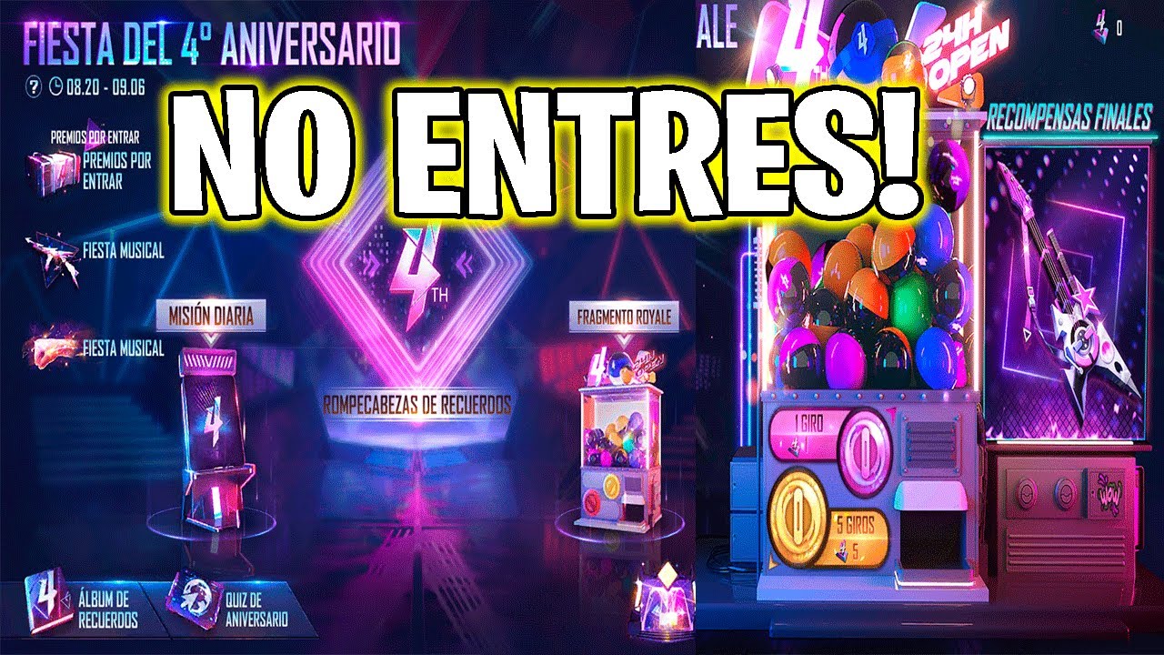 🔥como FUNCIONA el Nuevo evento 4to Cuarto Aniversario free fire para ...