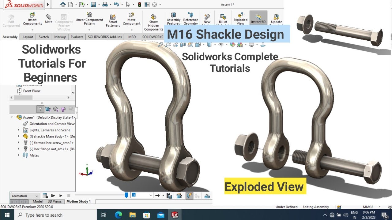 Shackle Design In Solidworks | #solidworks | #autocad ...