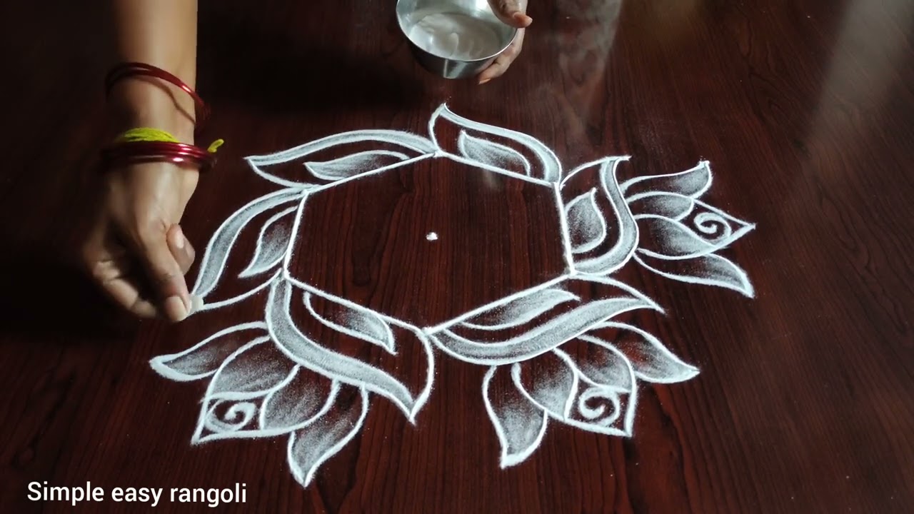simple easy daily kolam only 3 Dot's... - YouTube