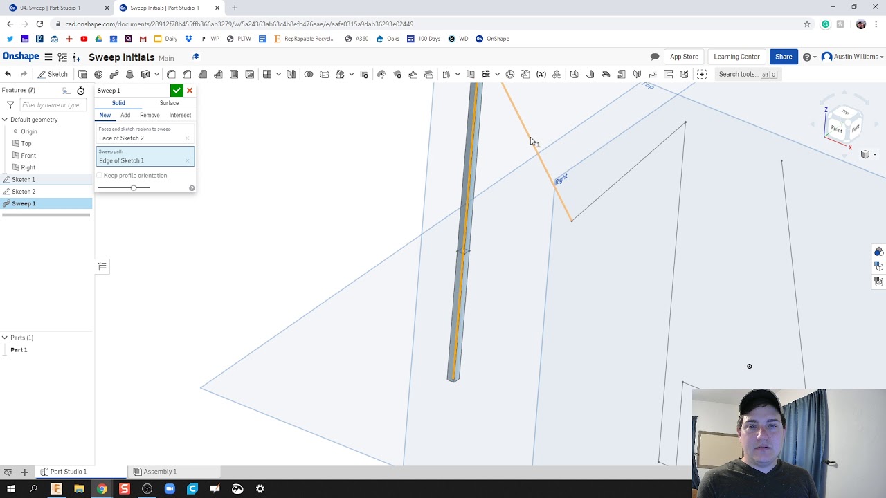 Sweep - Day 4 of 100 OnShape Journey - YouTube