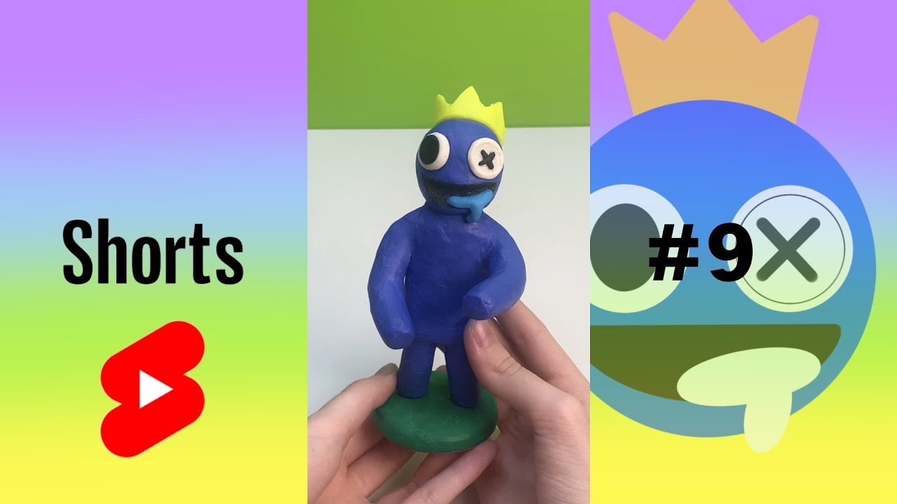 Blue Monster from Rainbow Friends 🌈 Roblox with Clay EASY Clay #shorts ...