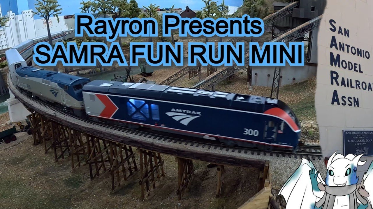 Rayron Presents-SAMRA Fun Run Mini: The Amtrak superliner crosses the Rimrock River. - YouTube