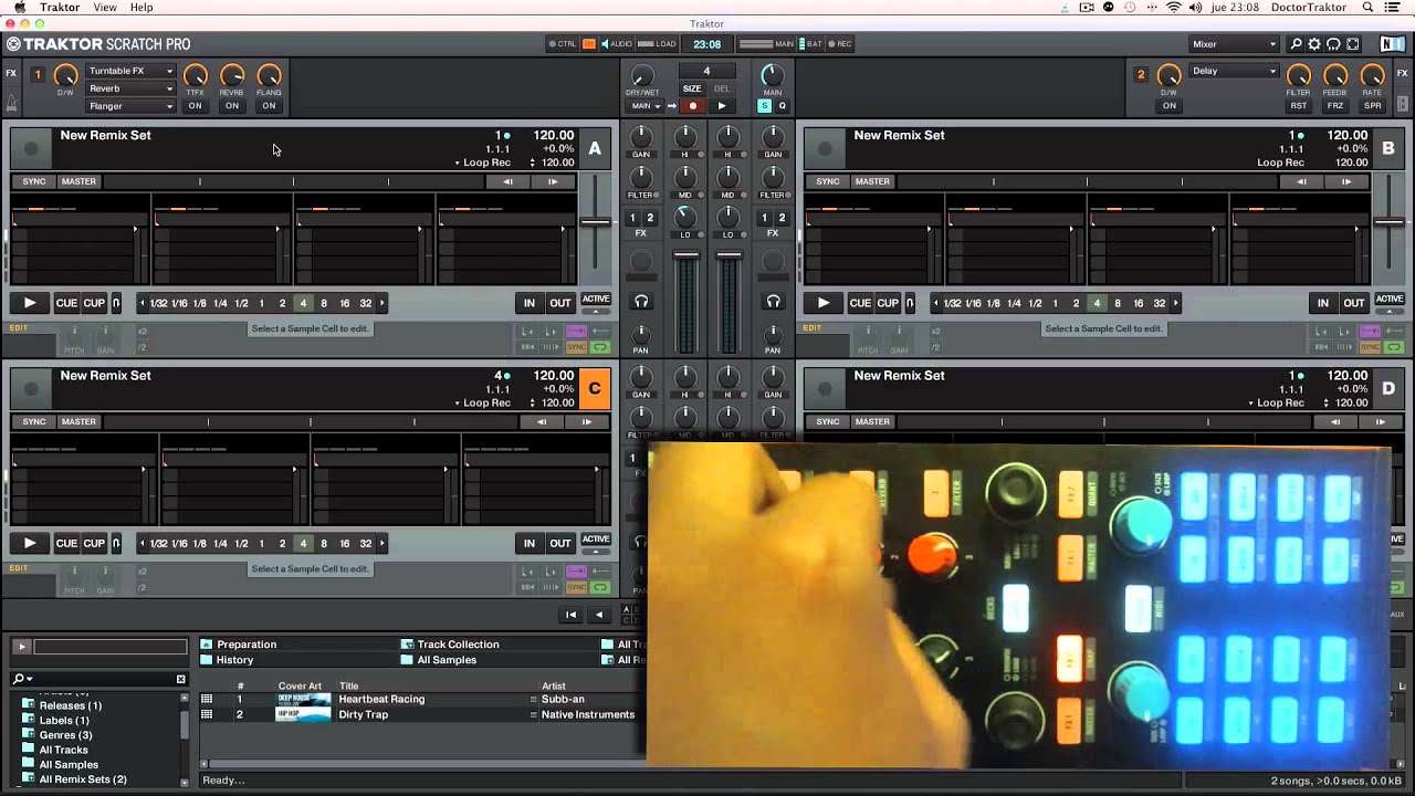 Manejar 4 remix decks con una X1 - YouTube