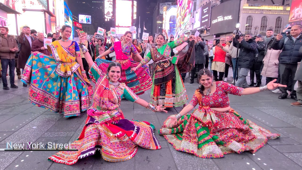Indian Garba Dance Times Square NYC December 7 2023 - YouTube