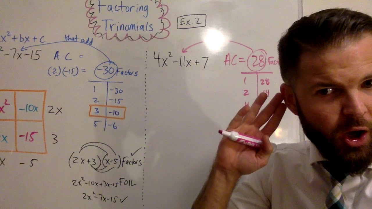 Factoring Quadratic Trinomials When a is NOT 1 - YouTube