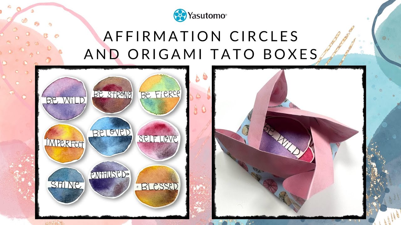 Watercolor Affirmation Circles and Origami Tato Envelopes - YouTube