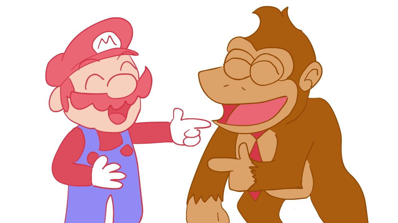 Chris Pratt as Mario and Seth Rogan as DK laughing - YouTube