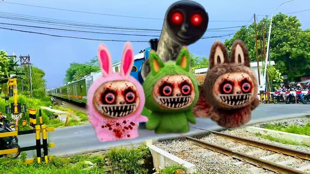 Kereta Api Panjang Berubah Labubu Exe Merah Labubu Hijau Labubu Hitam ...