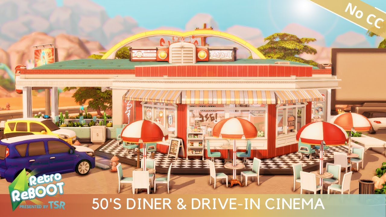 50's Diner and Drive in cinema 🍔🎞 | No CC | Stop Motion | The Sims 4 ...