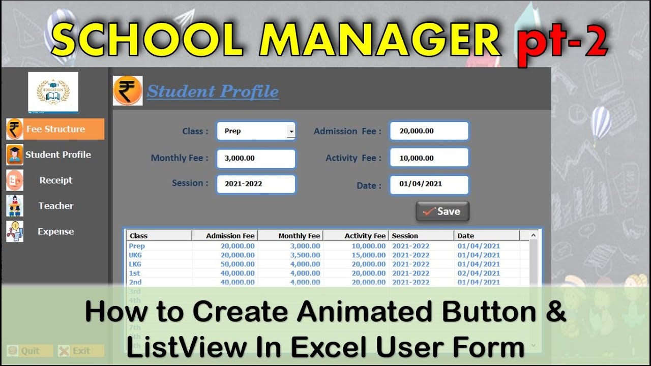 School Manager pt2 | List View Search & Update | Animated Button | Data ...