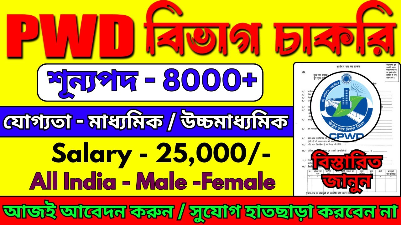 PWD Office New Recruitment 2025 | Apply Process | CPWD Job Vacancy 2025 ...
