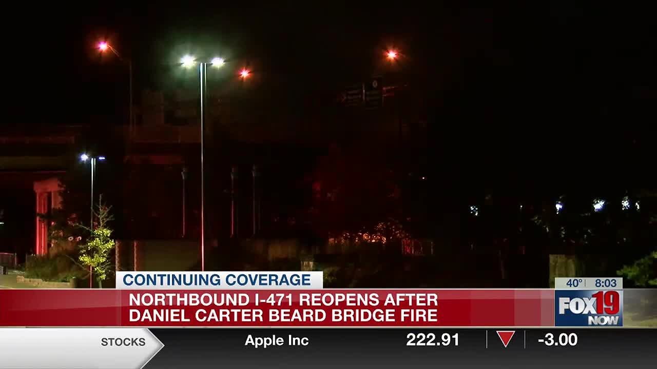 I-471 North reopens after fire on Daniel Carter Beard Bridge - YouTube