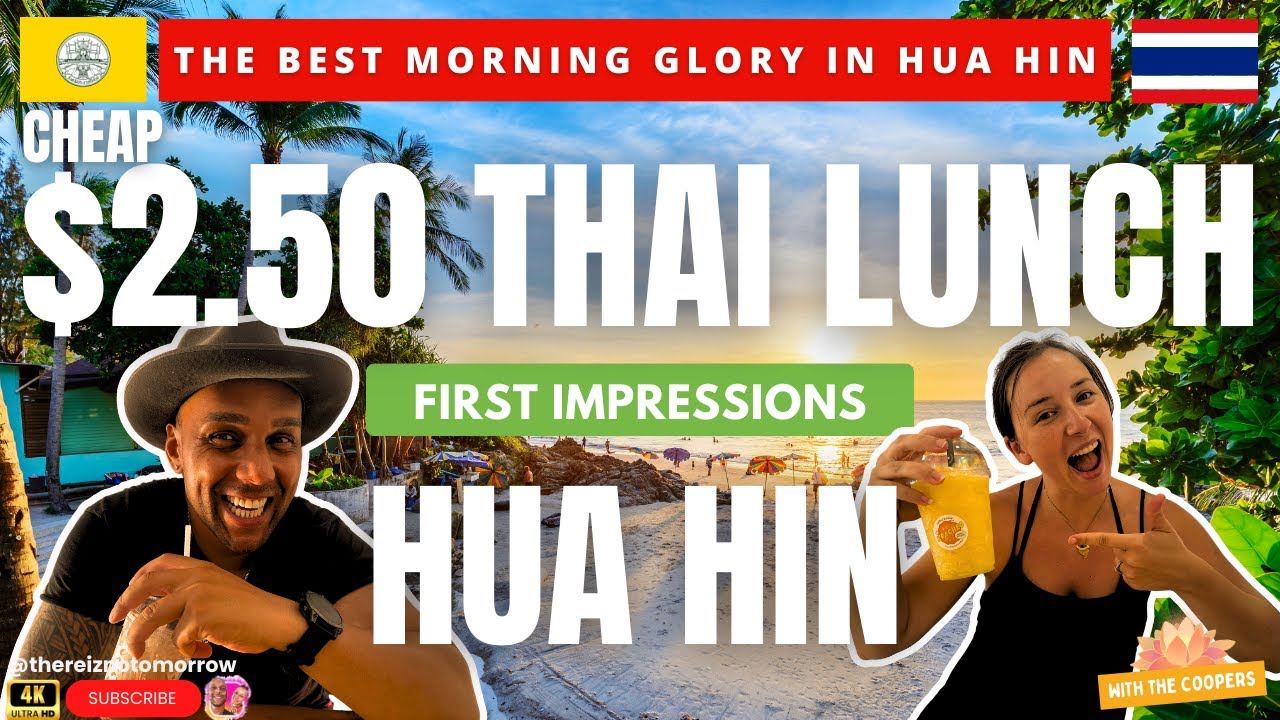 CHEAP $2.50 THAI LUNCH IN HUA HIN | KRACHED COFFEE HOUSE | 4K VLOG ...