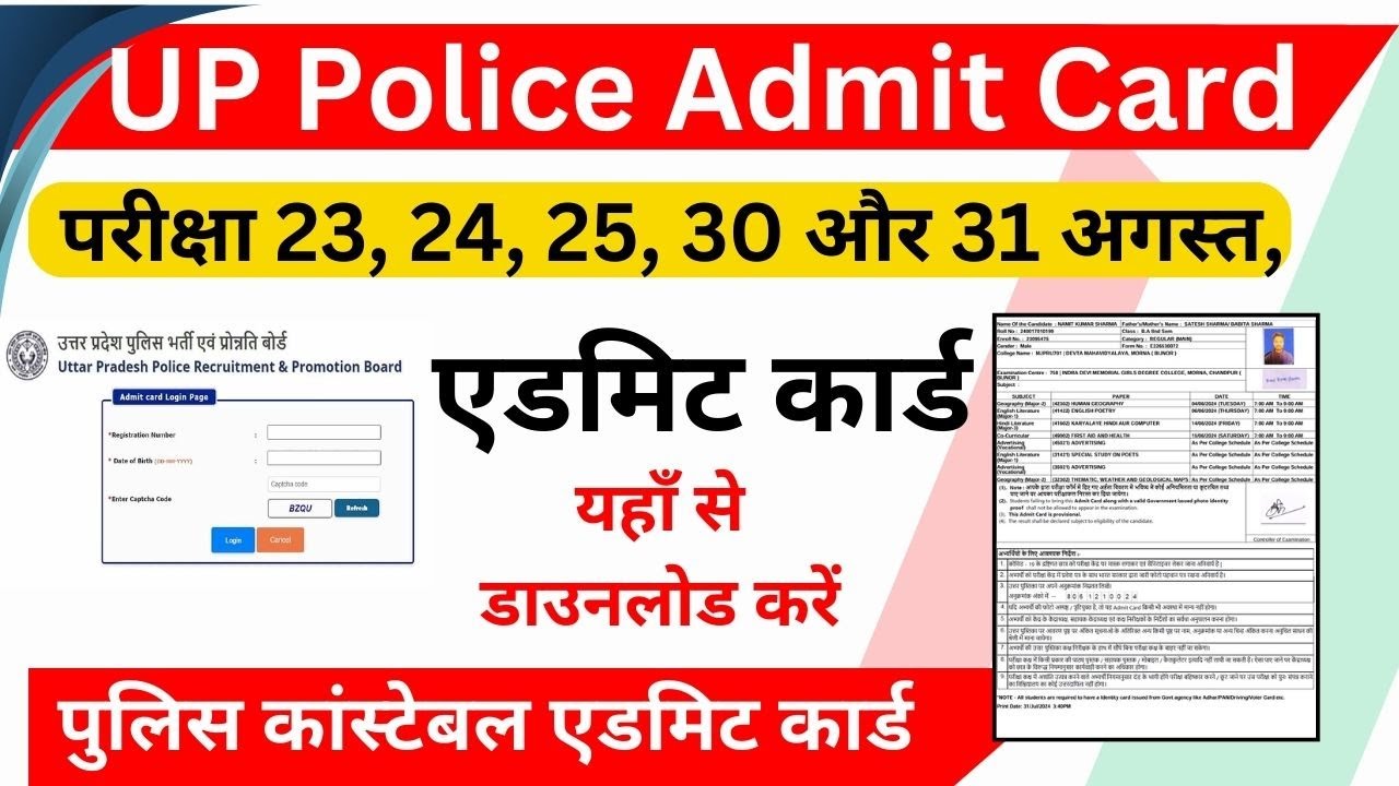 UP Police Admit Card 2024 || UPP Admit City || UPP Admit Card 2024 ...