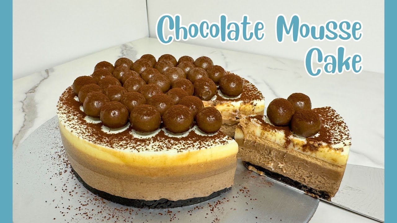 [No-Bake] Chocolate Mousse Cake | Birthday Cake [Soothing Baking] - YouTube