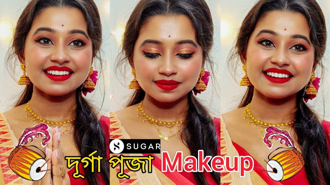 Durga Puja Traditional দশমী (Dashami) Makeup Tutorial | SUGAR One Brand ...