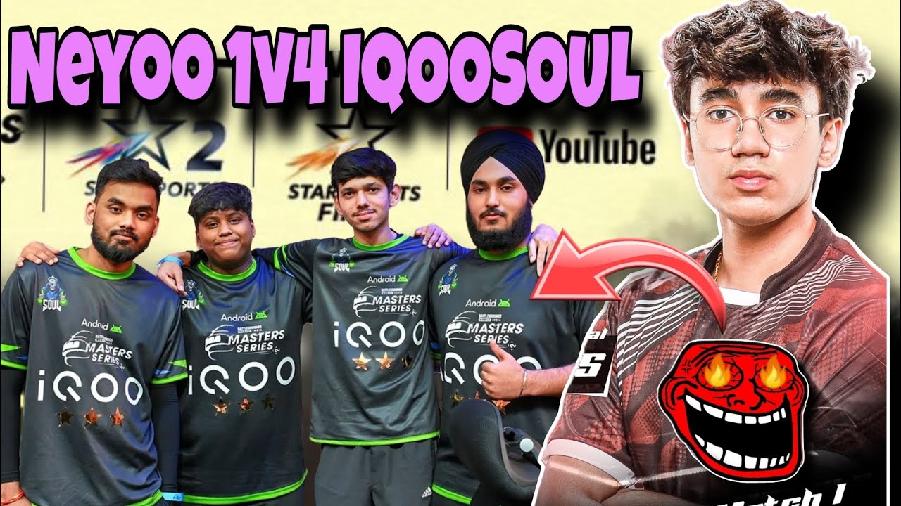 Neyoo 1v4 IQOOSOUL💪🏻🥵 #esports #1v4 #soul #neyoo #gaming #bgmi #bgms ...