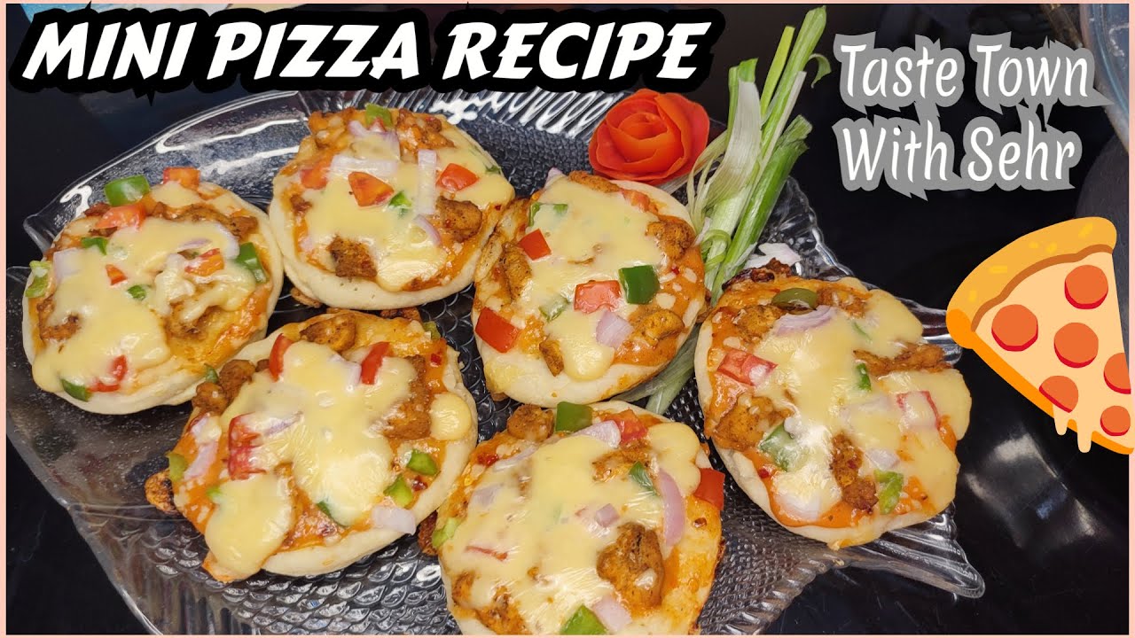 MINI CHEESY PIZZA RECIPE||EASY PIZZA RECIPEE||TASTE TOWN WITH SEHR ...