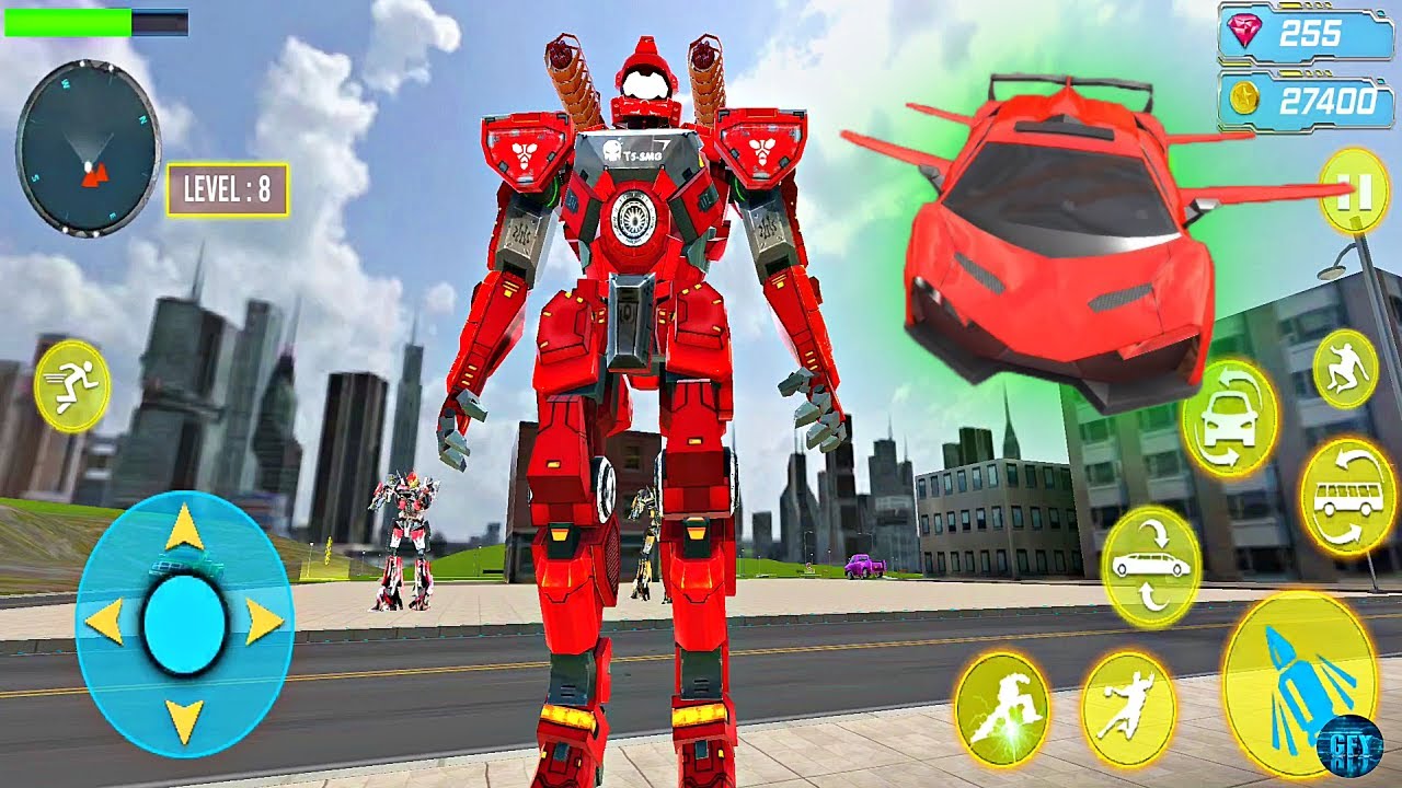 Flying Limo Robot Car Transform: Police Robot Game Simulator - YouTube