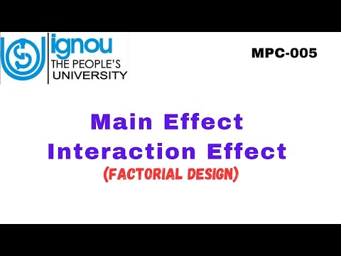Main effect and Interaction Effect (Factorial Design) MPC-005 - YouTube