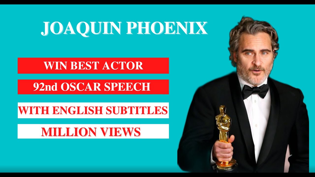 JOKER Joaquin Phoenix wins Best Actor 92nd Oscar inspirational speech ...