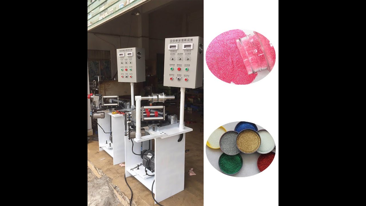 Hexagon Glitter Powder Cutting Machine Glitter Machine - YouTube