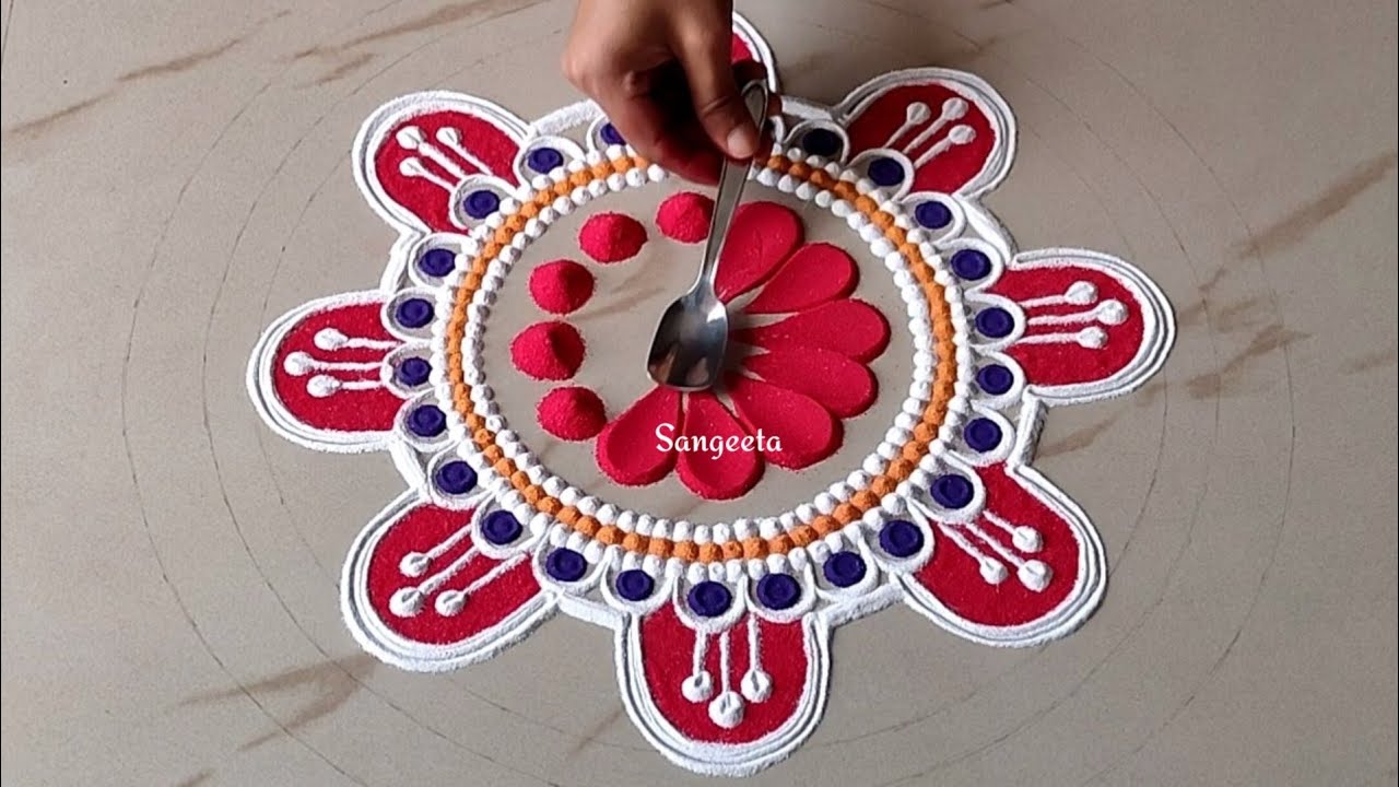 Rangoli by Sangeeta (रंगोली डिजाइन) 'Simple Rangoli' Diwali Rangoli ...
