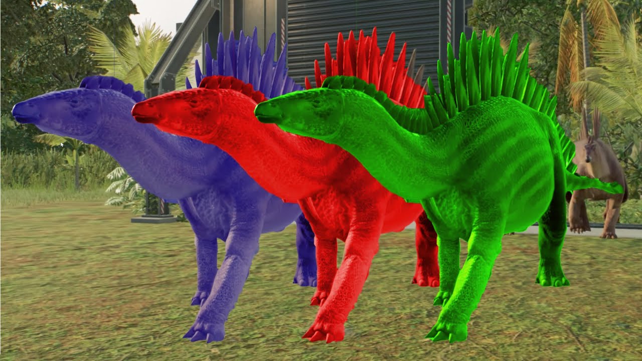 Spiky Dinosaurs Walking Around 4k video - for kids to WATCH | Jurassic ...