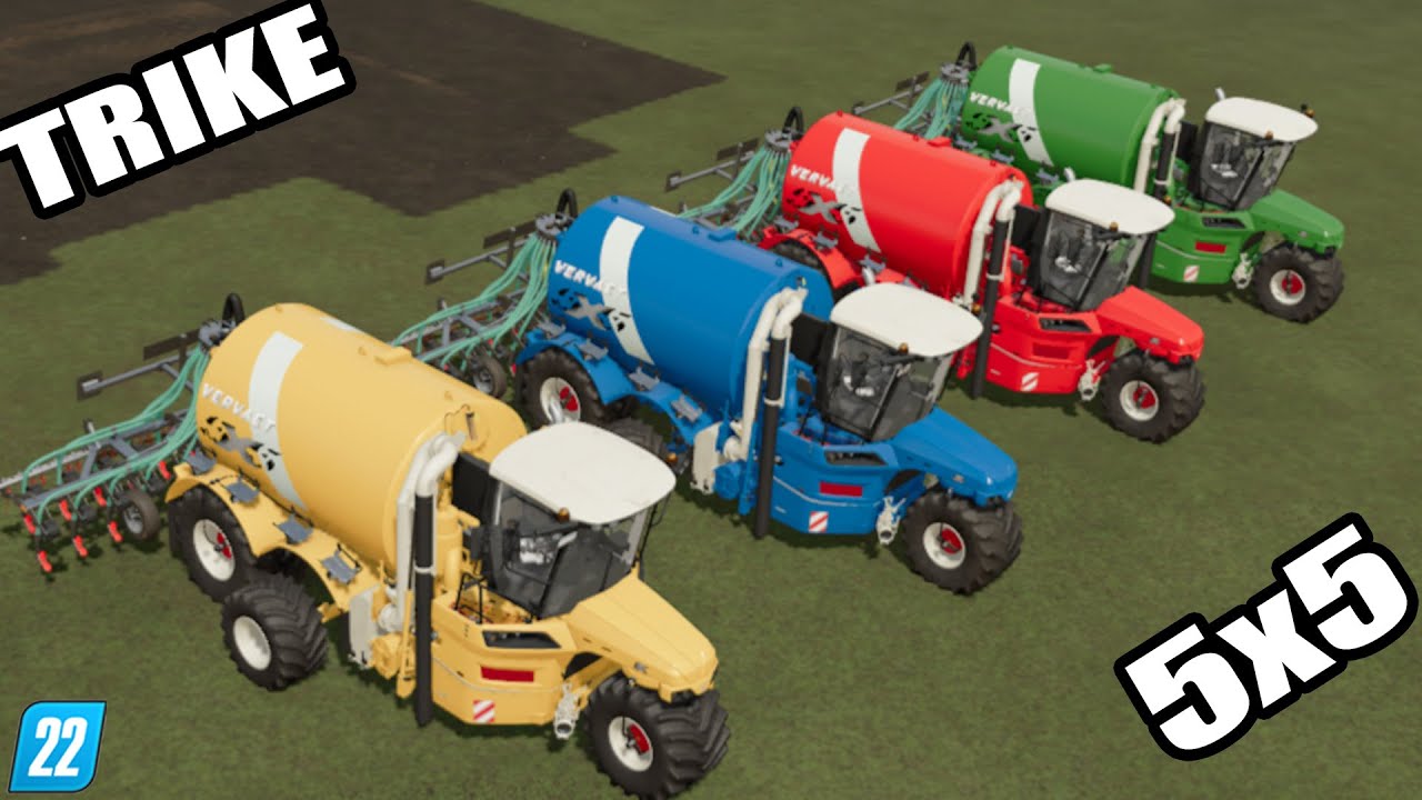 TRIKE OF COLORS! FERTILIZING W/ 5X5 VERVAET HYDRO TRIKE! FS22 - YouTube