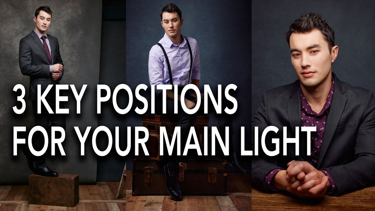 3 Key Positions for Your Main Light | Studio Portrait Lighting with ...