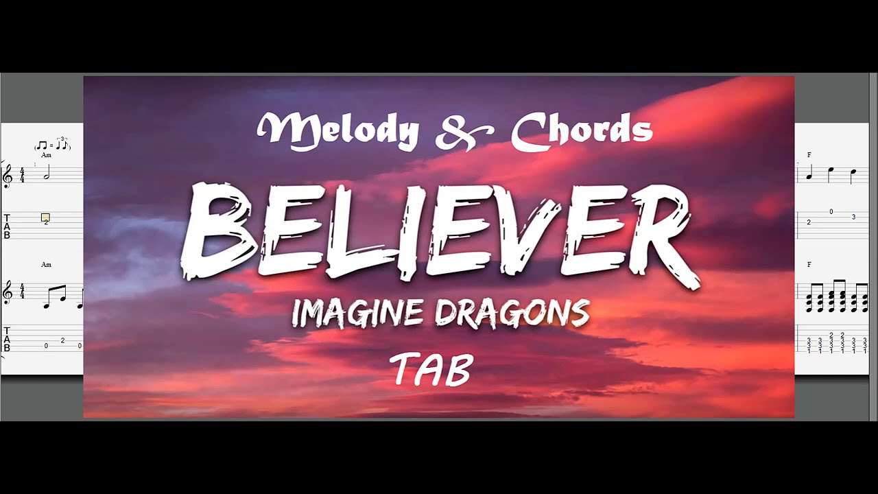 Imagine Dragons- Believer (guitar tutorial TAB) - YouTube