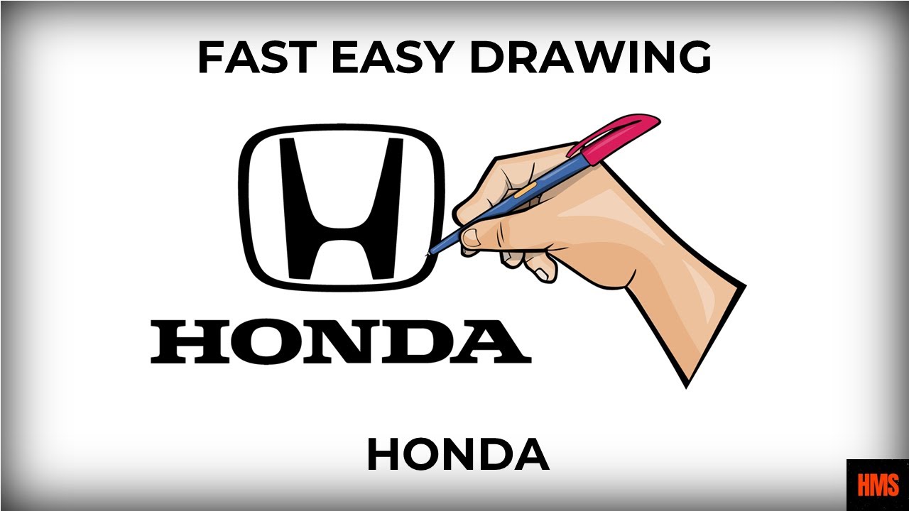 Easy Drawing | Honda Logo / How to Draw Famous Brand Logos | Honda ...
