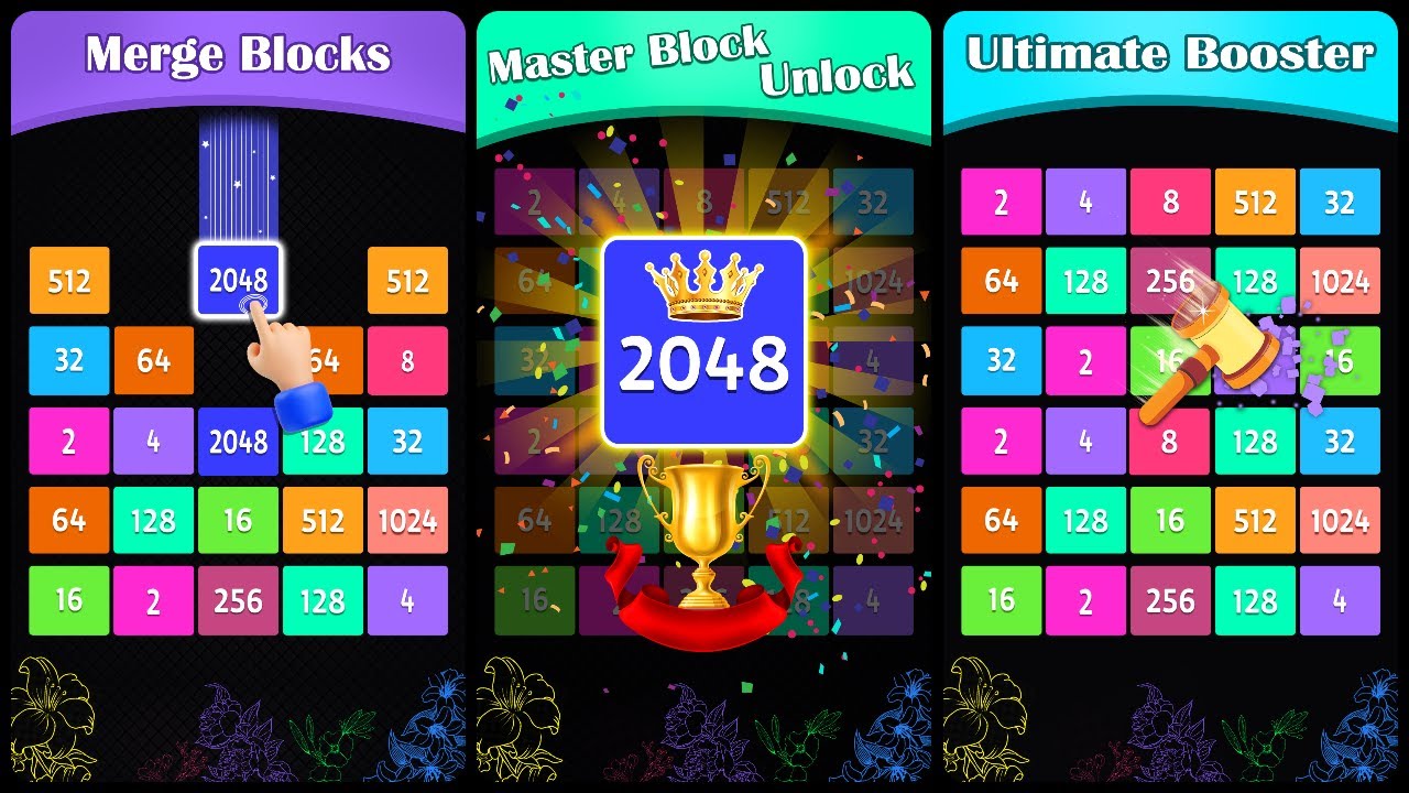 2248 Block Merge Number Puzzle Game Gameplay Android Mobile - YouTube