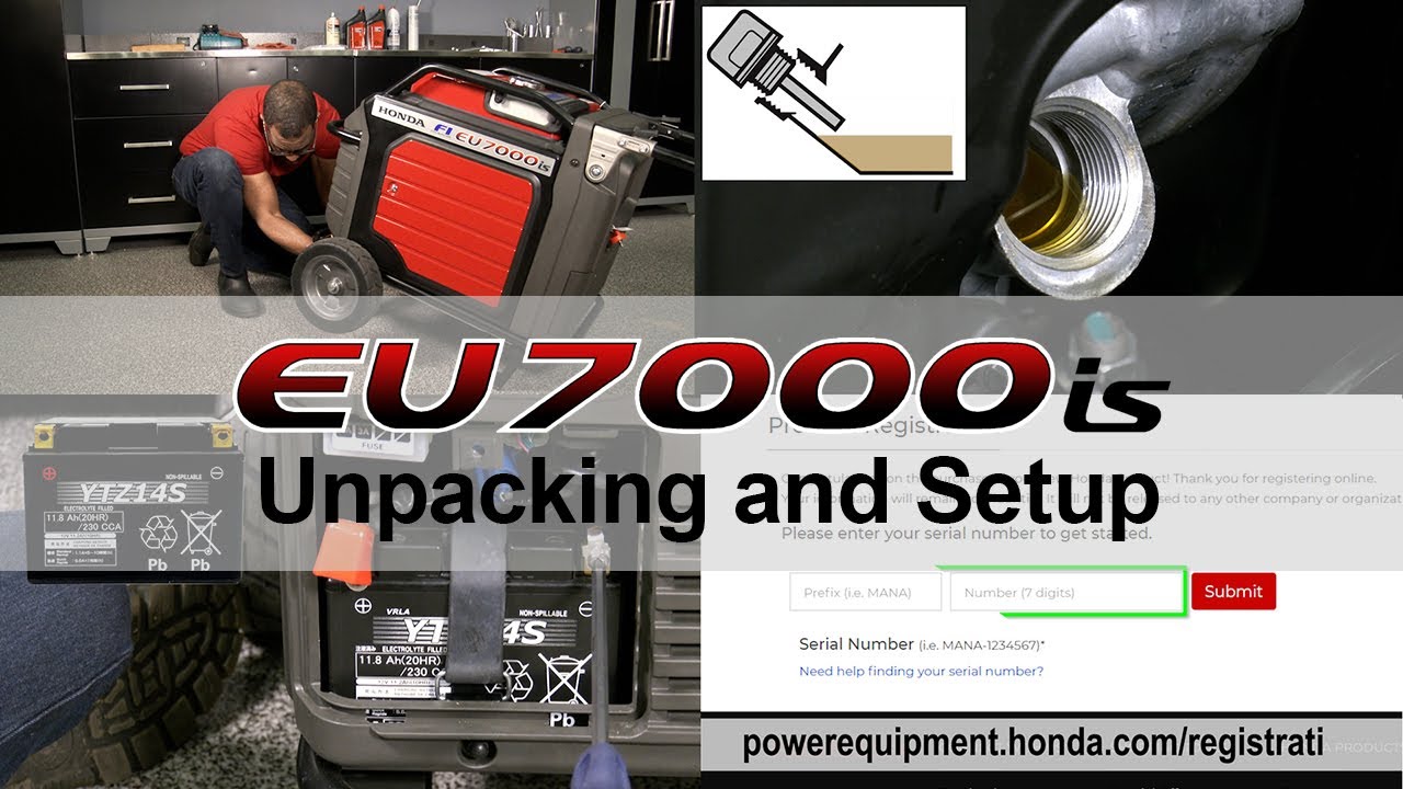 Honda EU7000is Generator Unpacking and Setup - YouTube