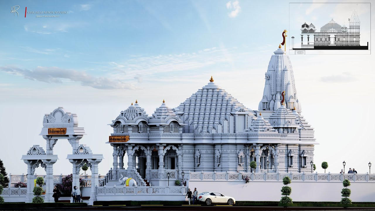 Jain mandir 3D walkthrough & animation video - YouTube